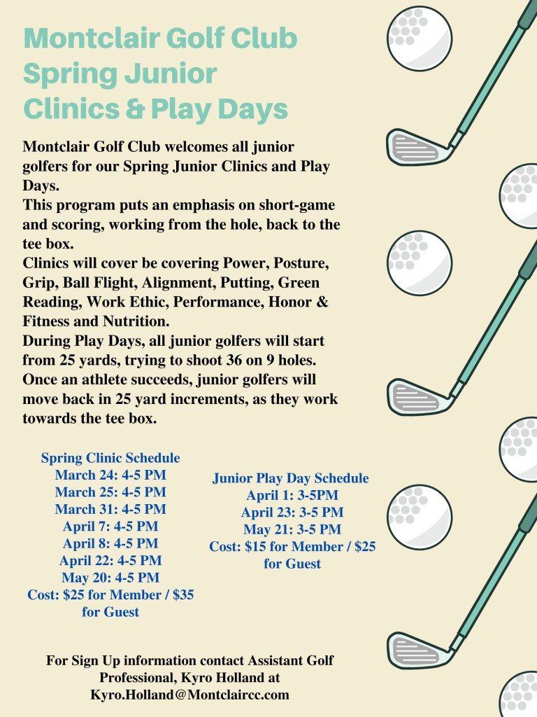 Junior Golf Camps Clinics & Lessons - Montclair Golf Club