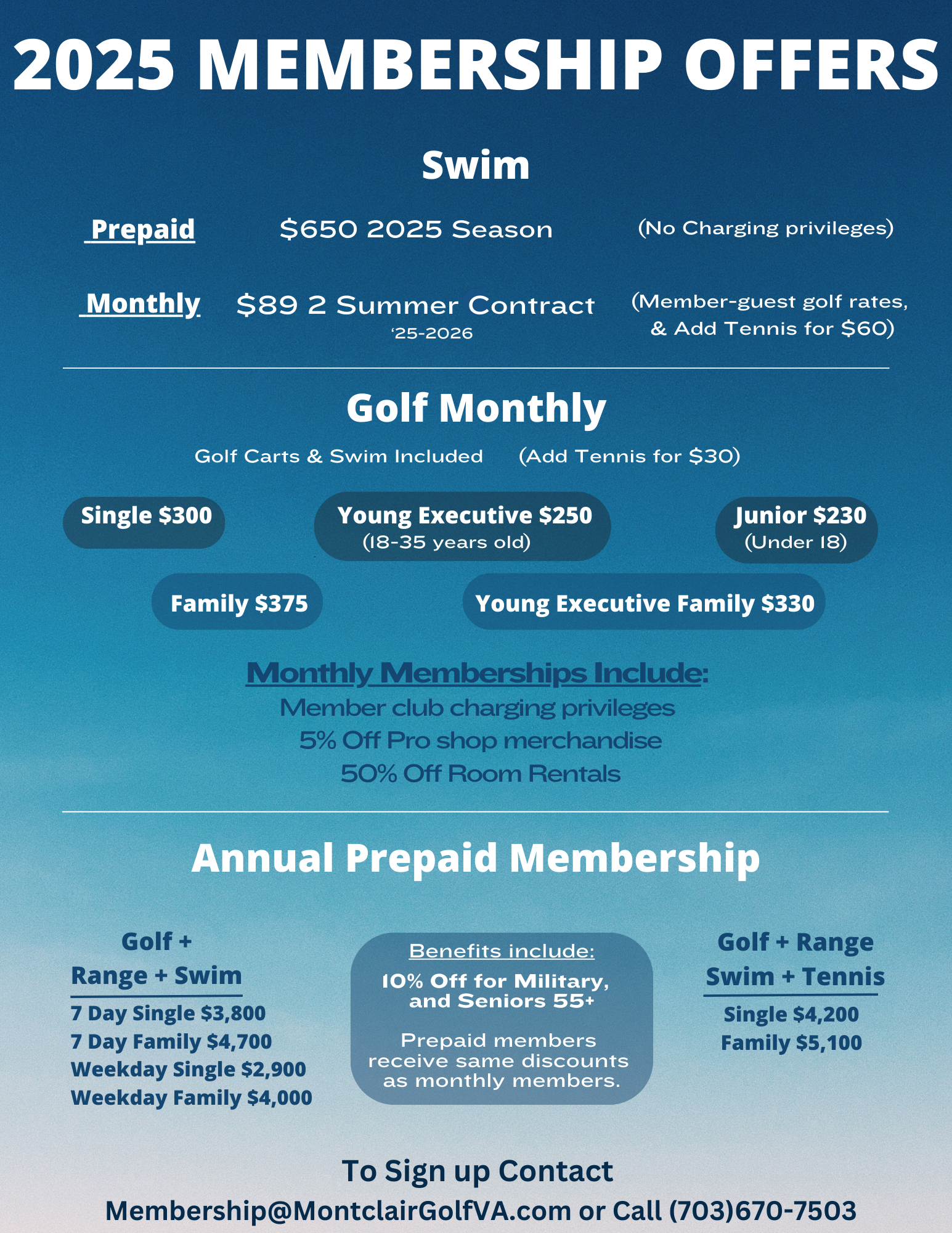 Membership Levels + Benefits - Montclair Golf Club