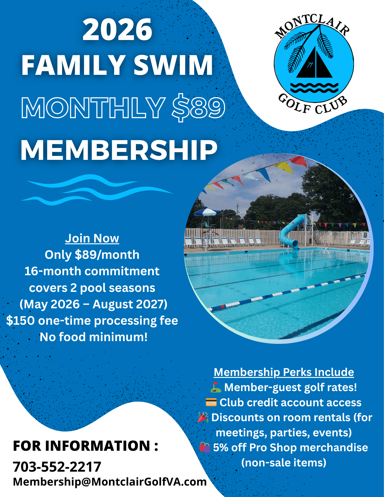 Swim Memberships - Montclair Golf Club